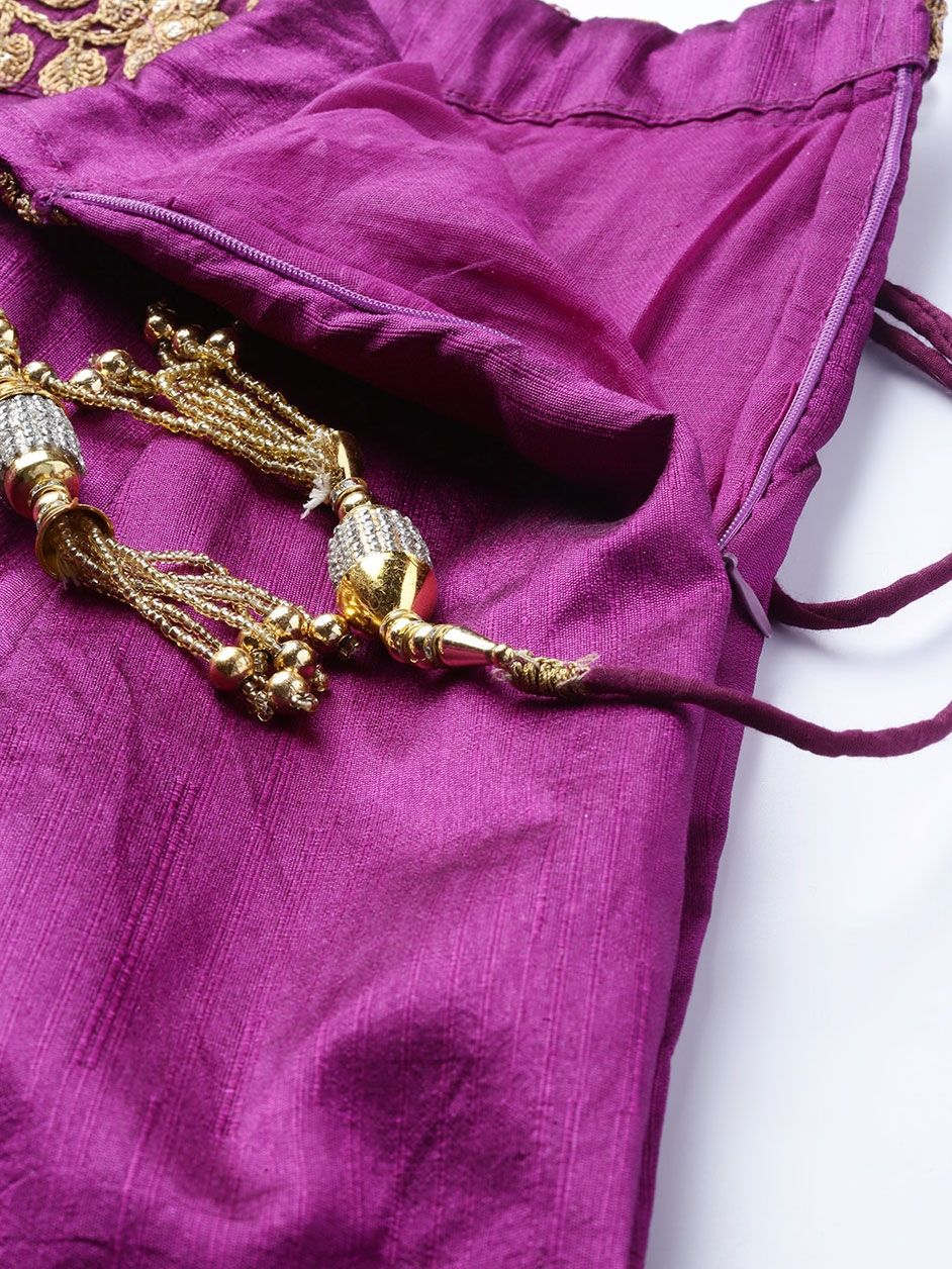 Mehendi Sangeet Pink and Majenta color Raw Silk fabric Lehenga : 1513992