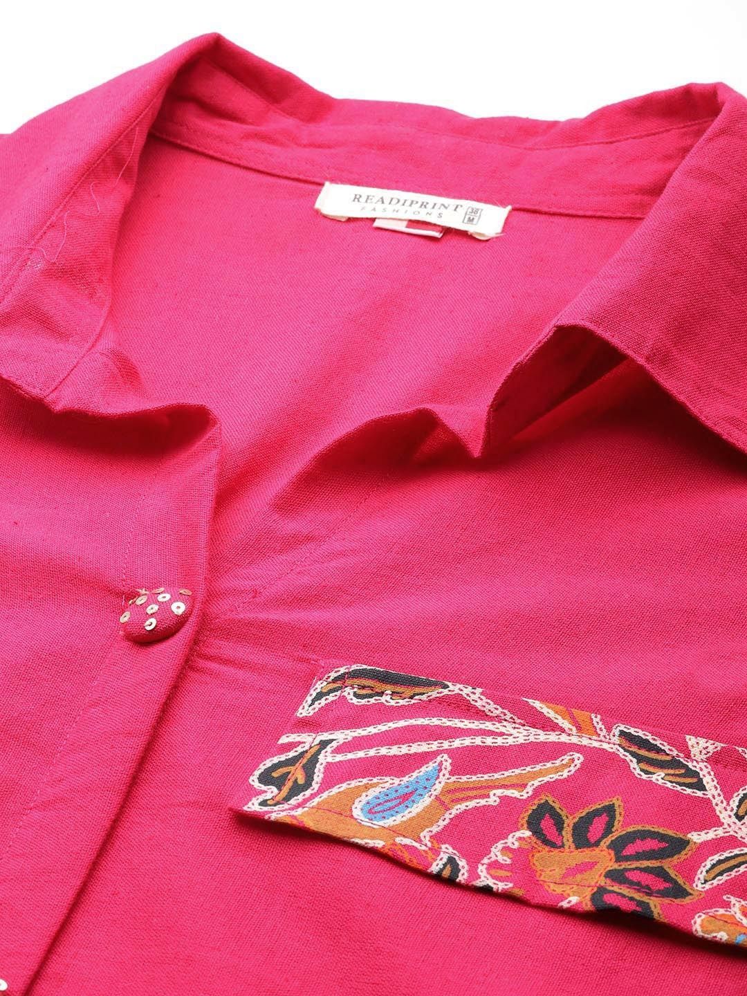 Casual, Summer Pink and Majenta color Cotton fabric Co-ords Set : 1910643