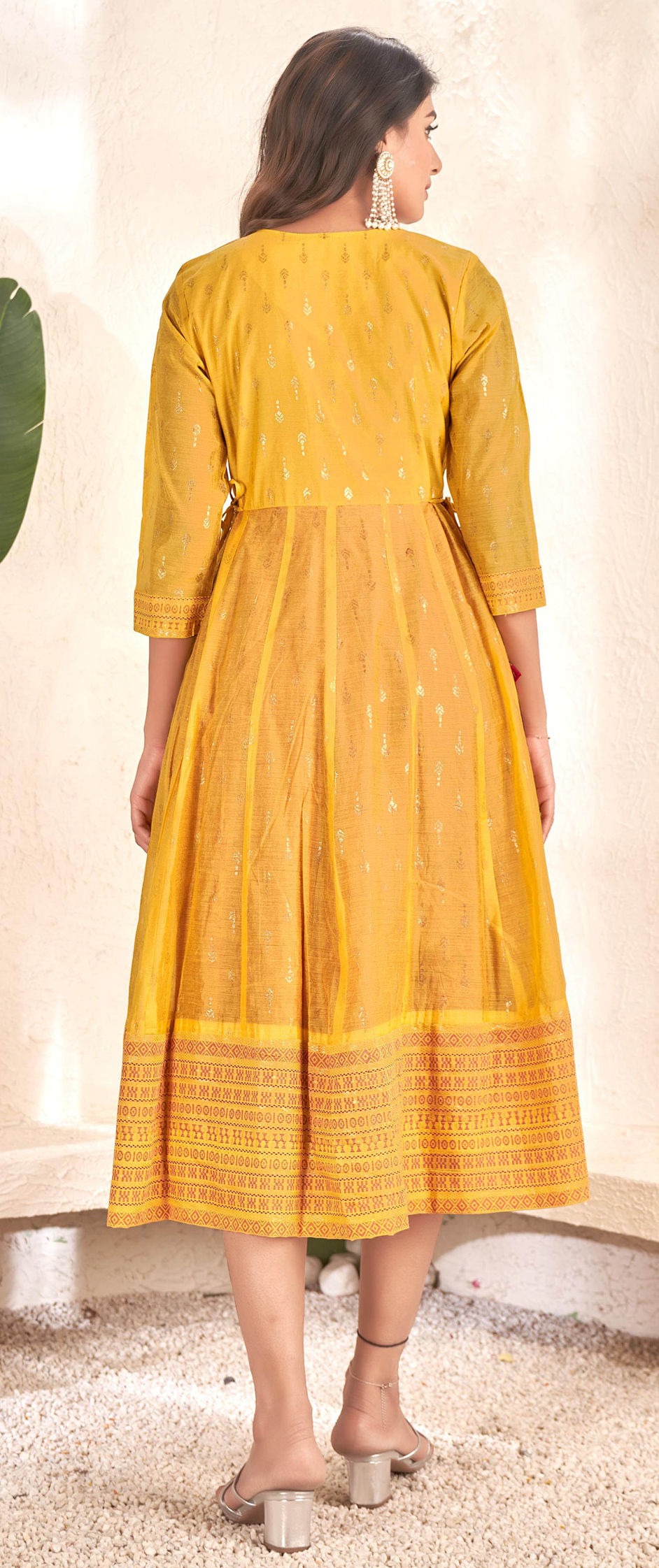 Festive Multicolor color Cotton fabric Kurti : 1918837