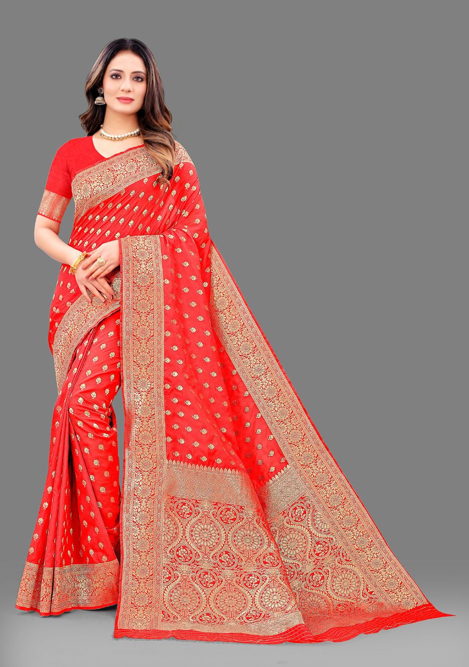 Festive, Traditional Red and Maroon color Art Silk fabric Saree : 1943818