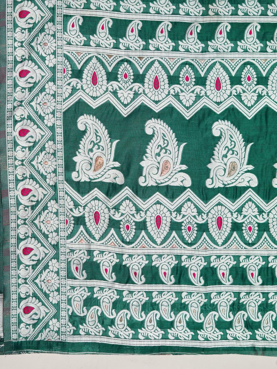 Party Wear, Traditional Green color Cotton fabric Saree : 1944675