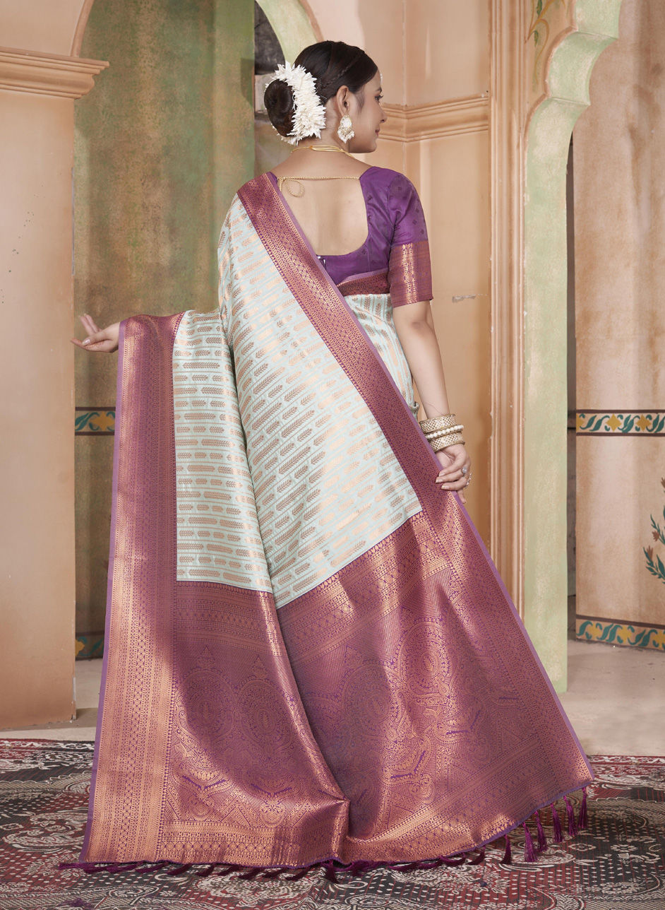 Party Wear, Traditional Multicolor color Kanjeevaram Silk fabric Saree ...