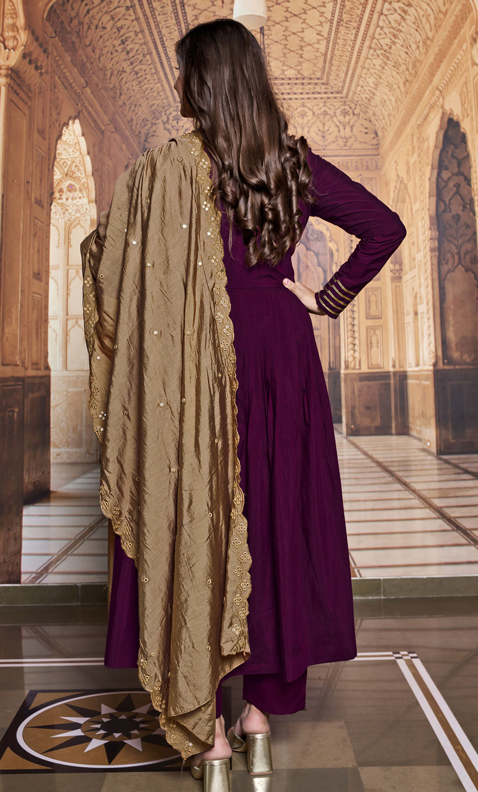 Festive, Party Wear, Reception Purple and Violet color Art Silk fabric ...