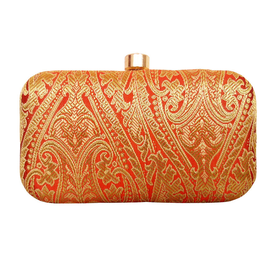 Red and Maroon color Synthetic fabric Clutches : 1583473