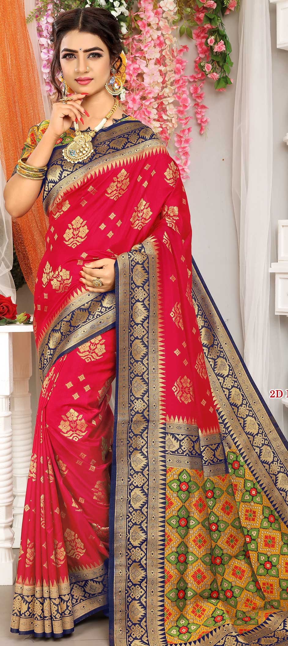 Traditional Pink and Majenta color Art Silk, Silk fabric Saree : 1741134