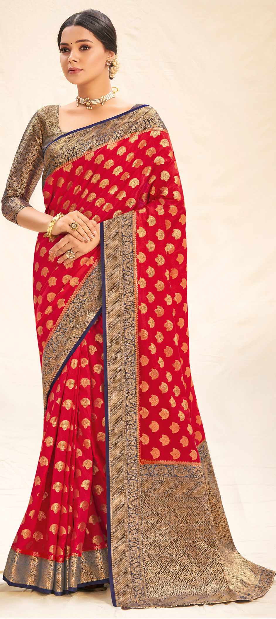 Traditional Red and Maroon color Art Silk, Silk fabric Saree : 1753689