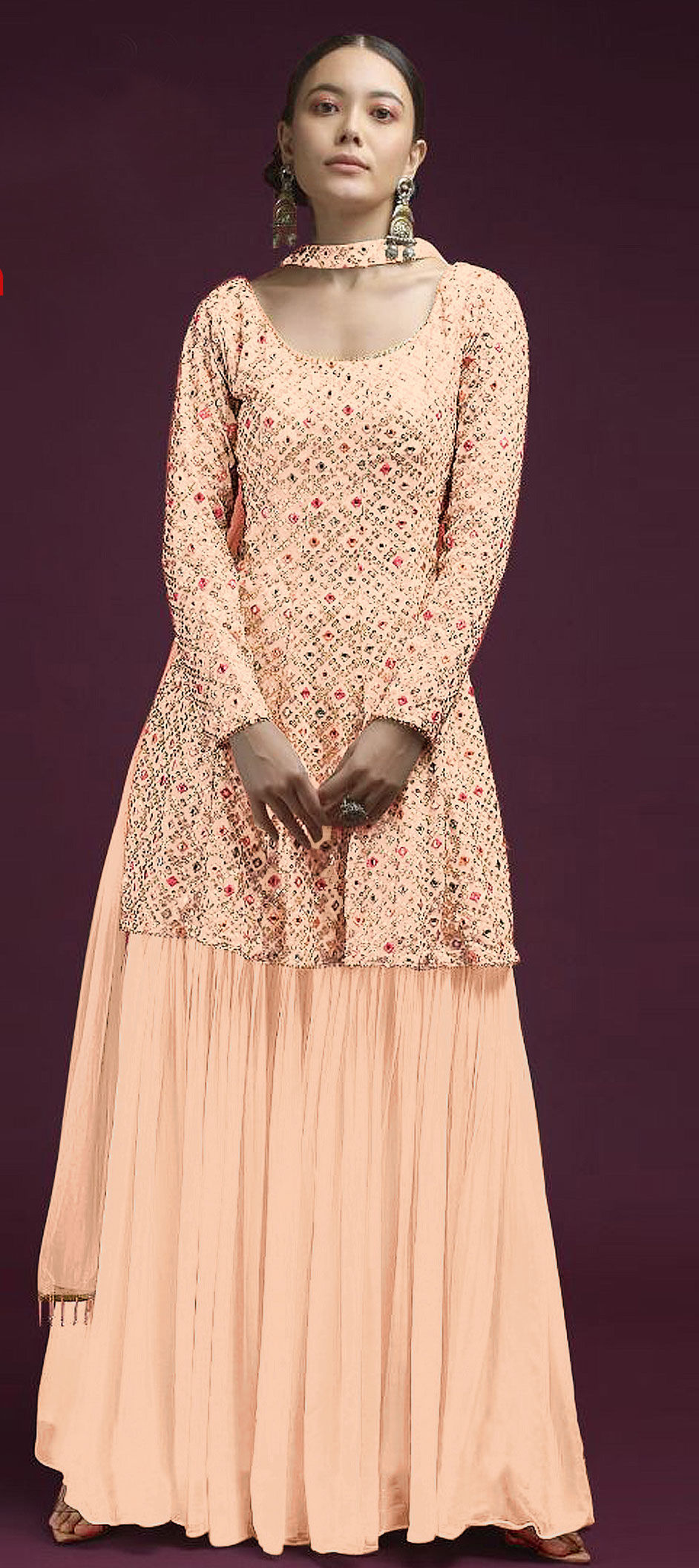 Festive, Party Wear Pink and Majenta color Faux Georgette fabric Salwar ...