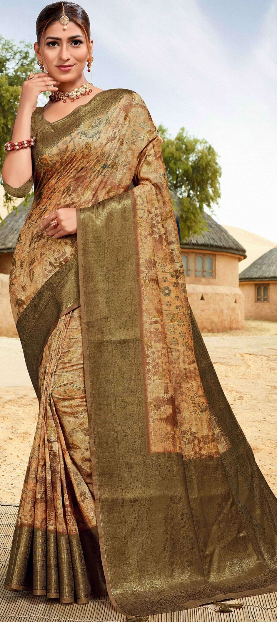 Party Wear, Traditional Multicolor color Art Silk, Silk fabric Saree ...