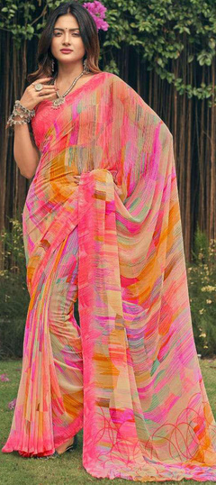 Multicolor Sarees : Buy Multi Color Georgette Saris Online