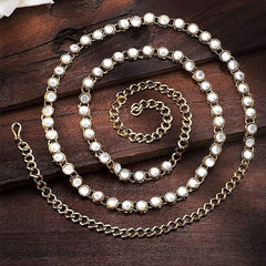 White and Off White color Metal Alloy metal Waist Chain : 1794439