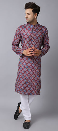Party Wear Blue color Cotton fabric Kurta Pyjamas : 1906565