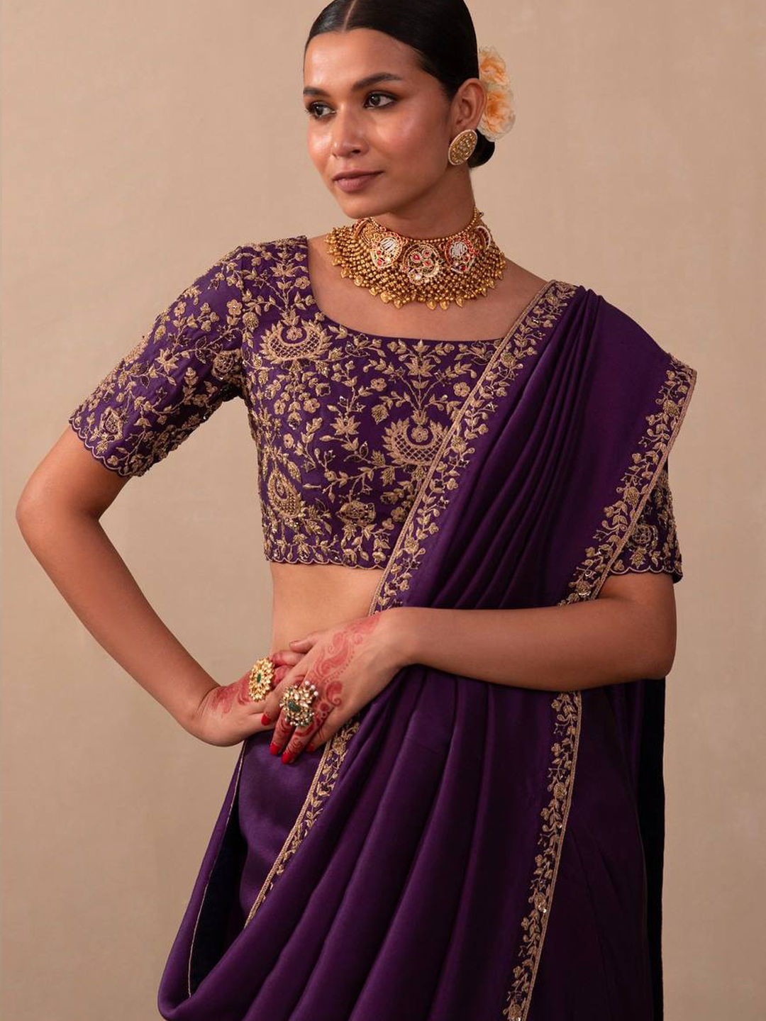 Party Wear, Traditional Purple and Violet color Art Silk fabric Saree ...