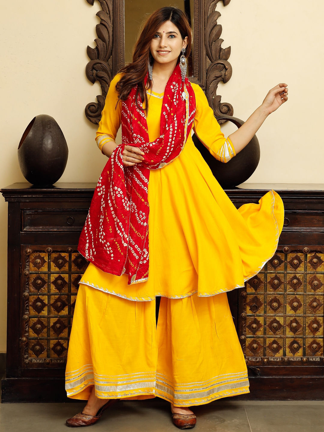 Engagement, Reception Yellow color Rayon fabric Salwar Kameez : 1958289