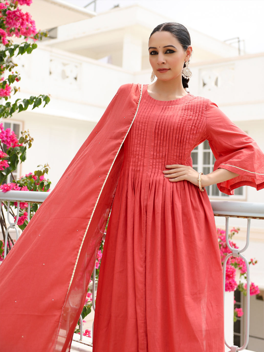 Engagement, Festive, Reception Orange color Malmal fabric Salwar Kameez ...