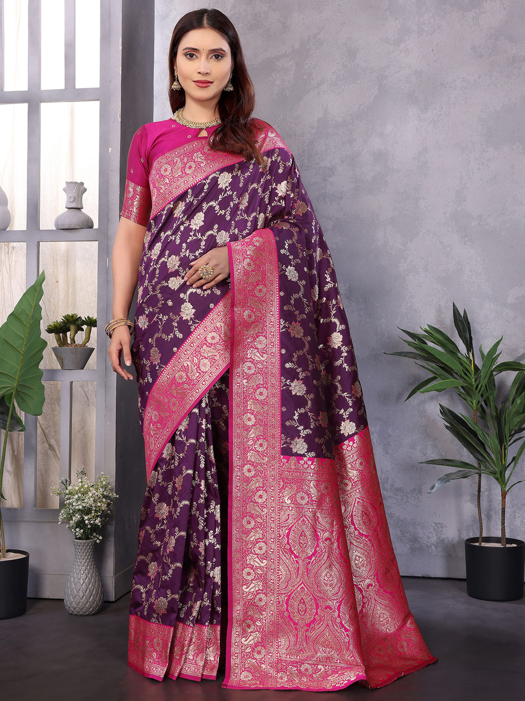 Traditional, Wedding Red and Maroon color Silk fabric Saree : 2026769