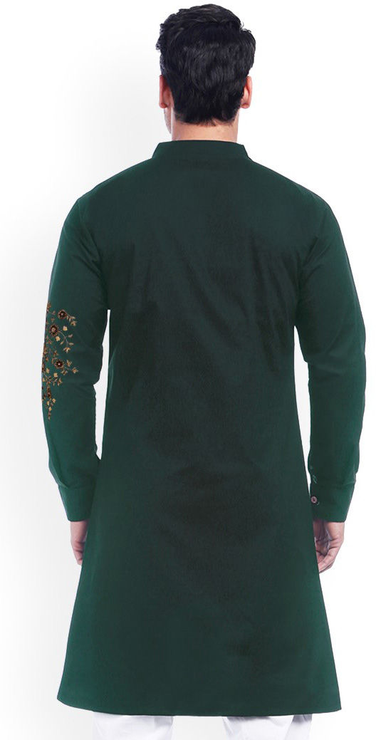 Green color Blended Cotton fabric Kurta : 1815857
