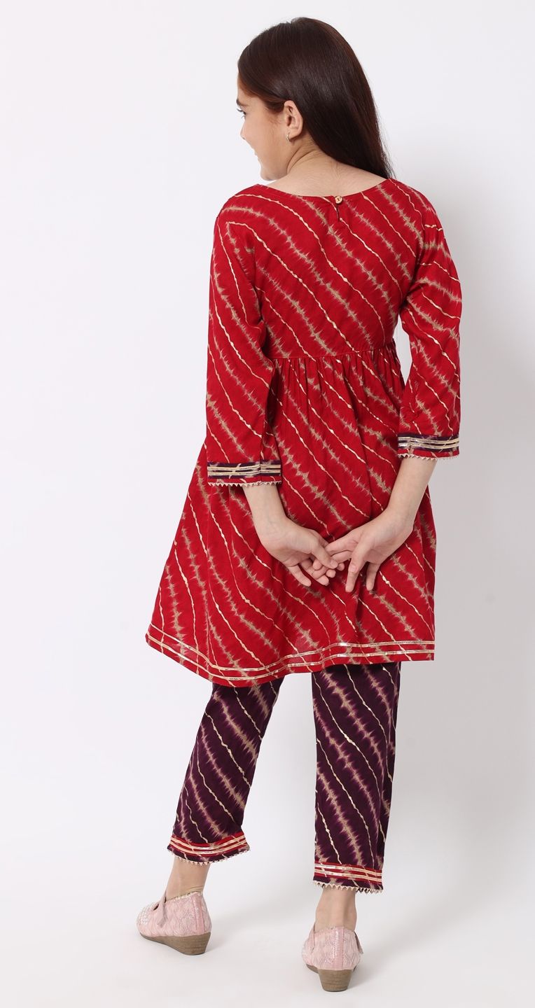 Party Wear Purple and Violet, Red and Maroon color Cotton fabric Girls ...