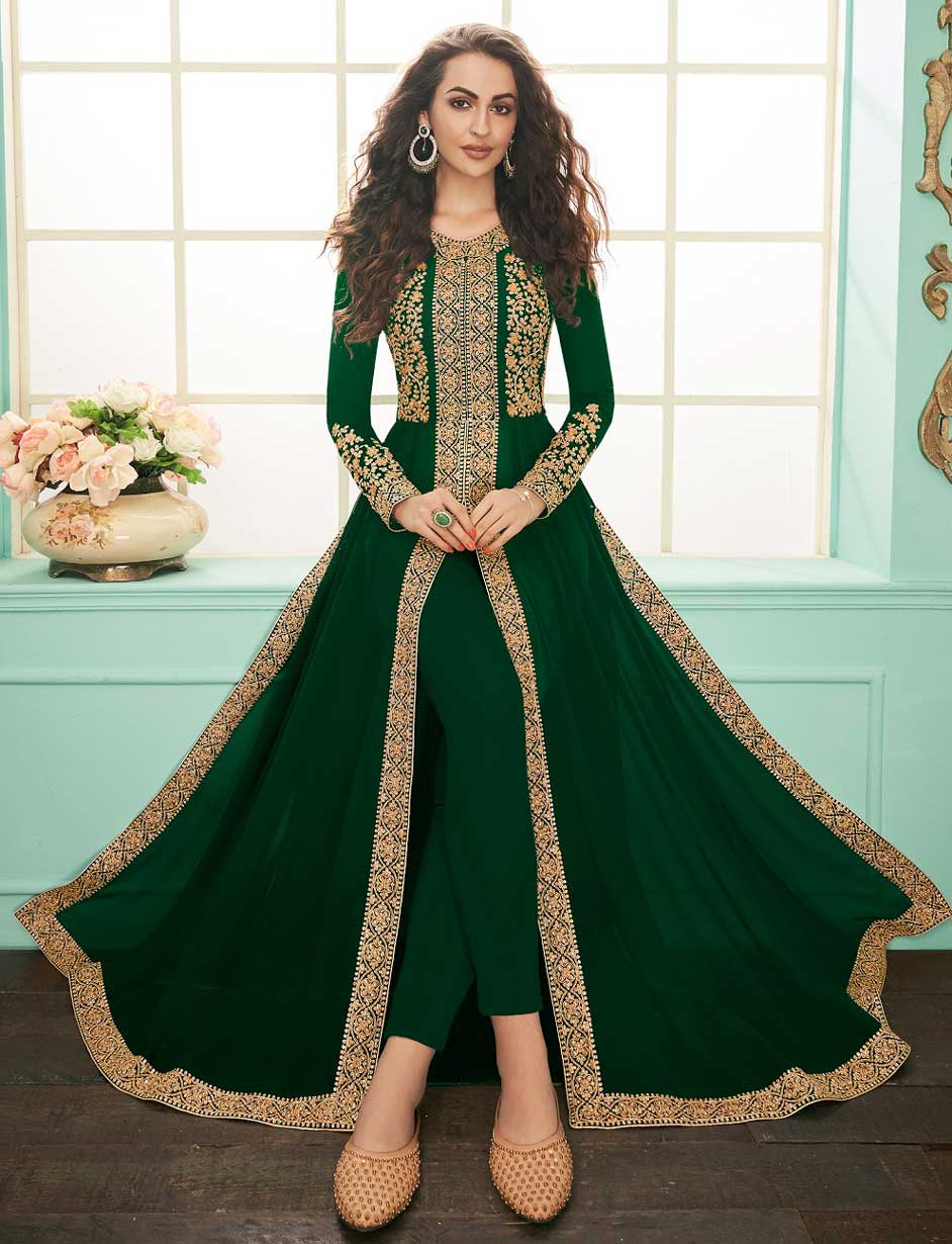 Bollywood Green color Georgette fabric Salwar Kameez : 1856786
