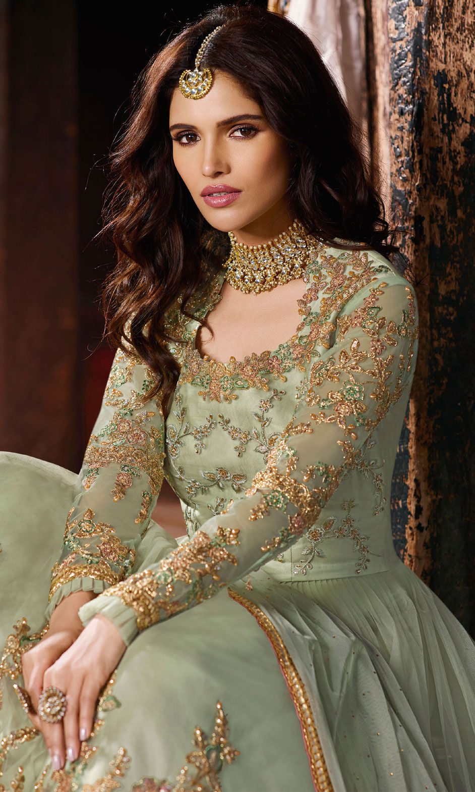 Bollywood Green color Net fabric Salwar Kameez : 1861074