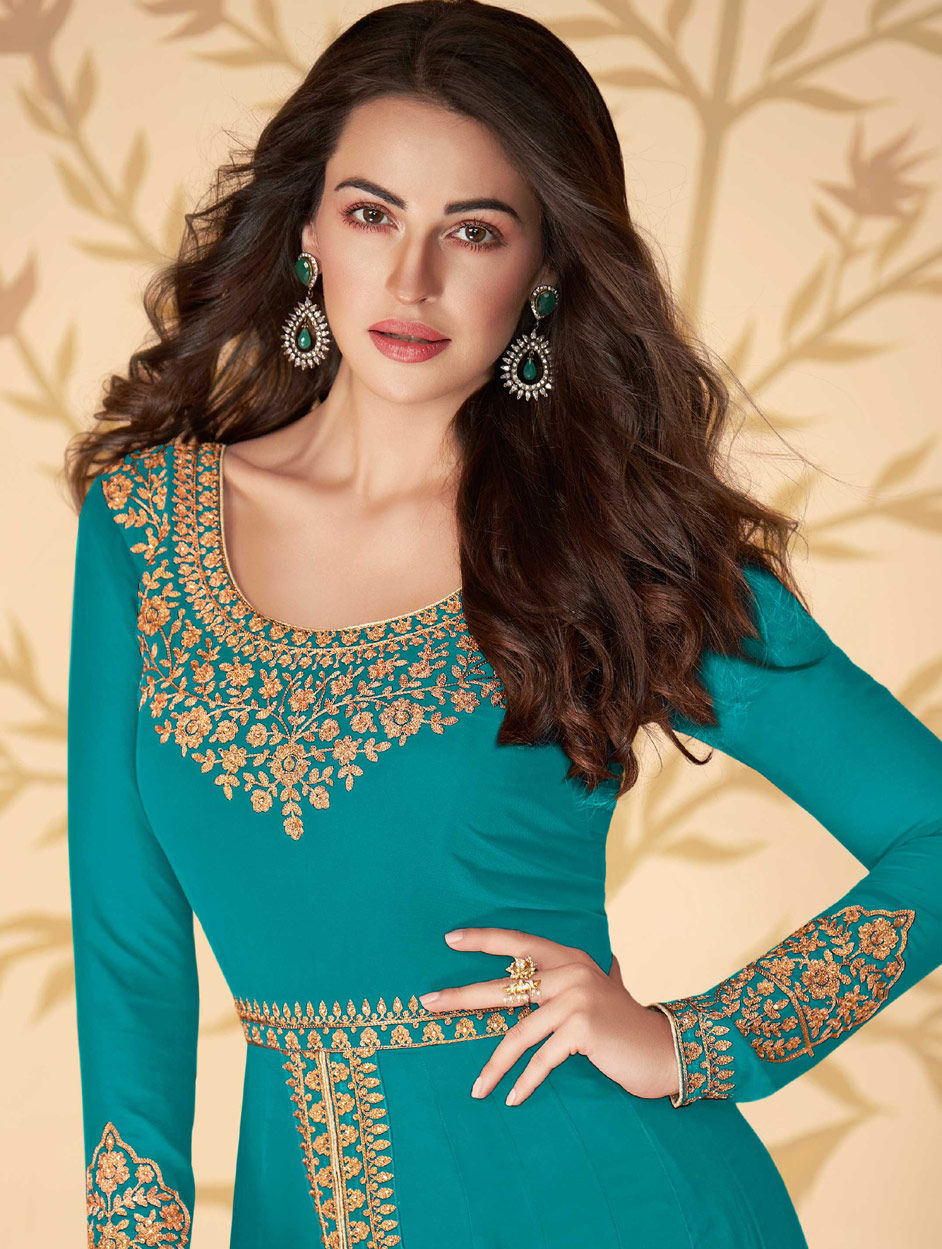 Bollywood Blue color Georgette fabric Salwar Kameez : 1877047