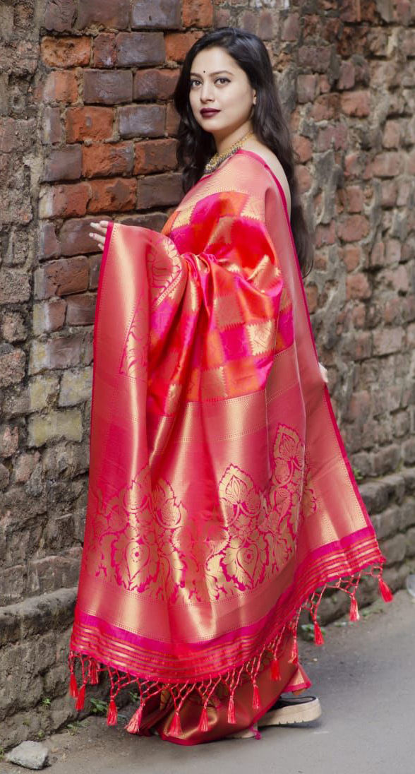 Party Wear, Traditional Multicolor color Litchi Silk, Silk fabric Saree ...