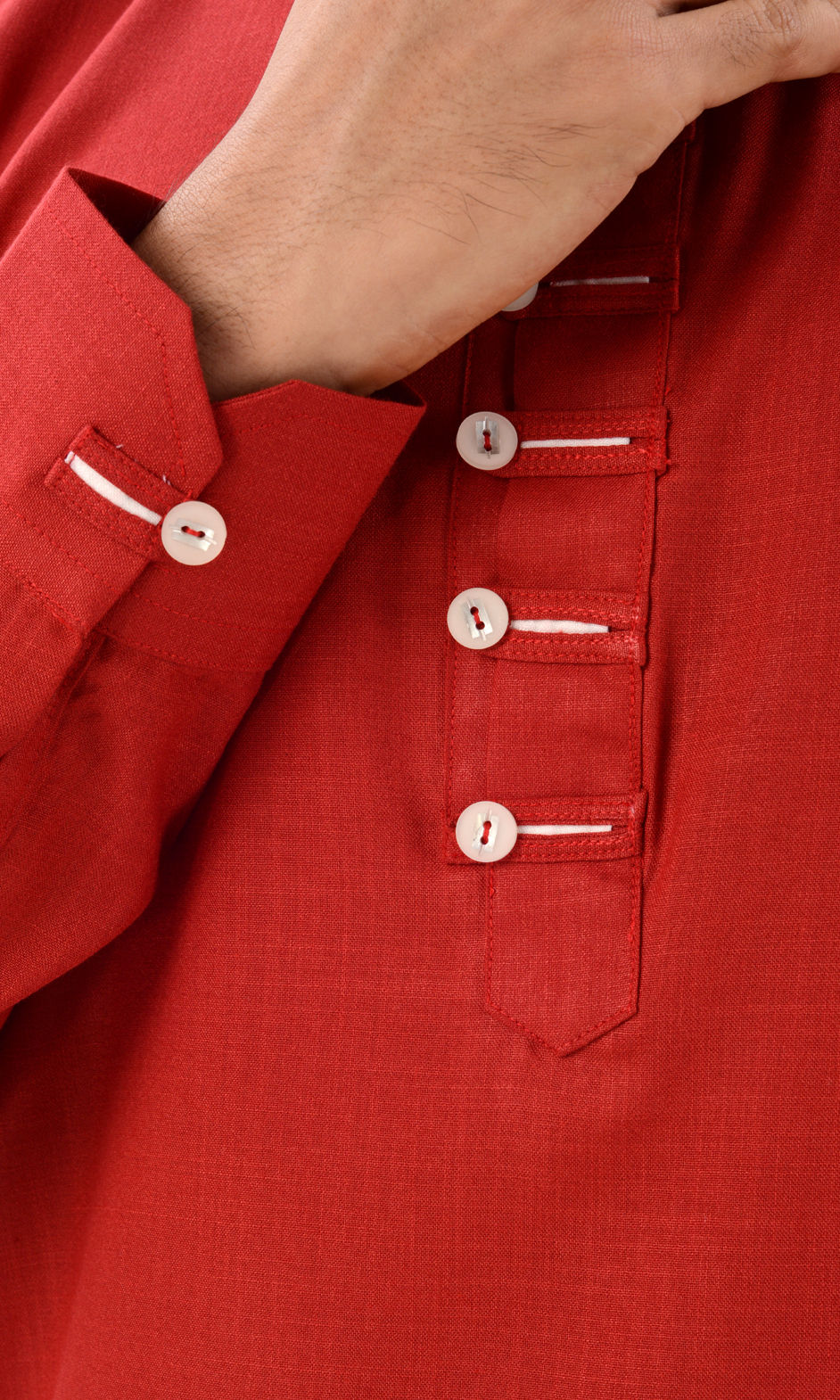 Party Wear Red and Maroon color Blended Cotton fabric Pathani Suit ...