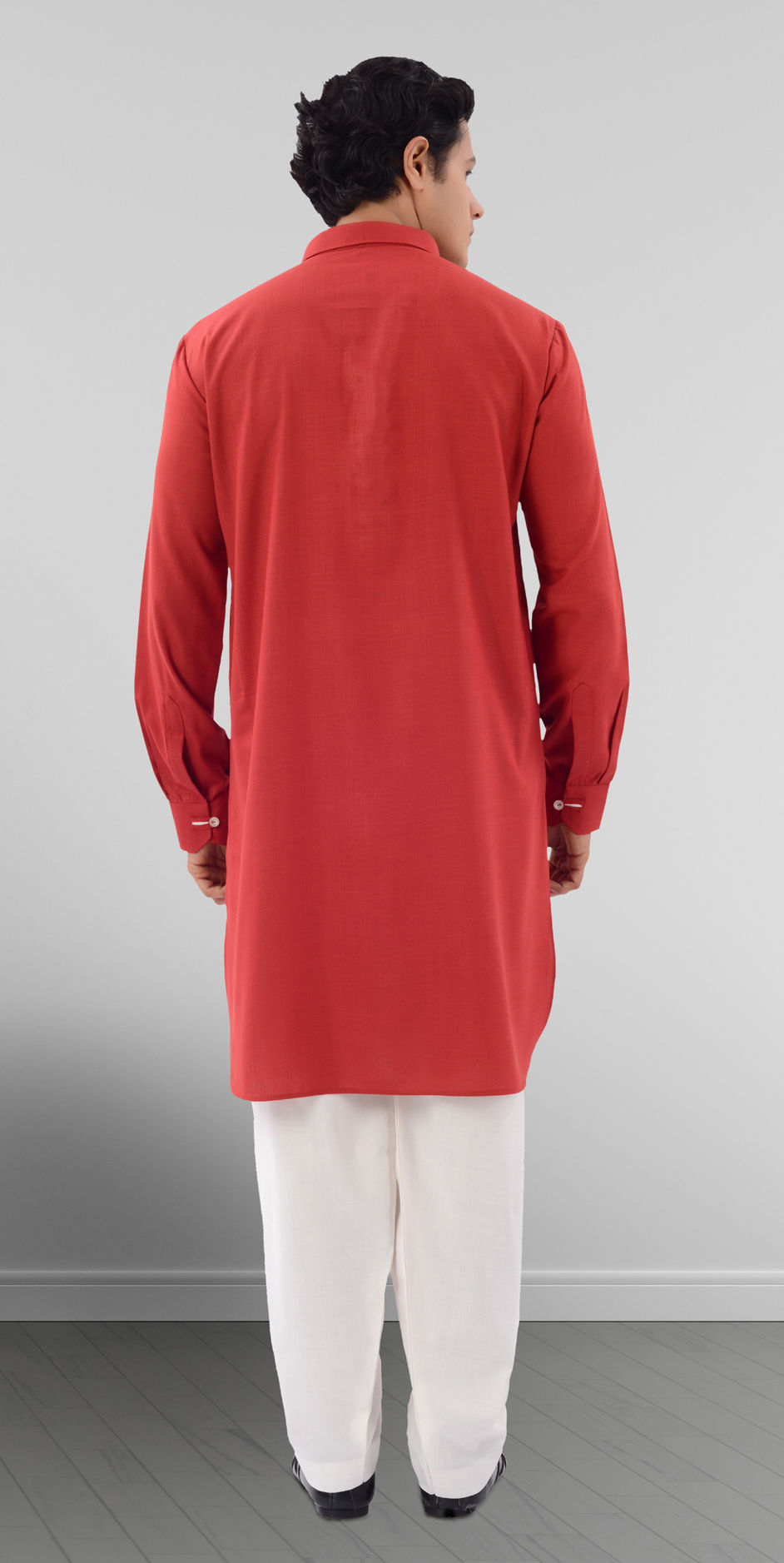 Party Wear Red and Maroon color Blended Cotton fabric Pathani Suit ...