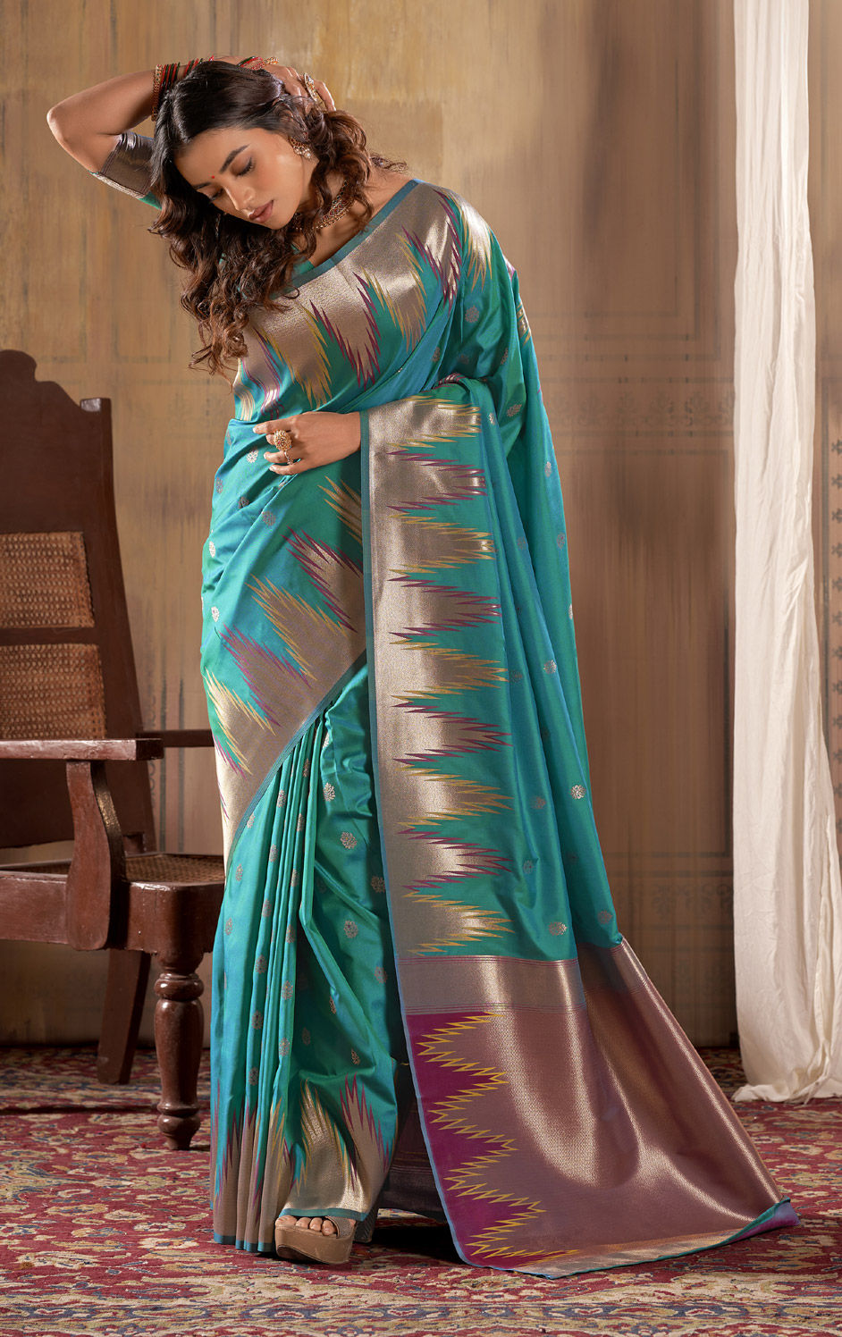 Festive, Traditional Blue color Art Silk fabric Saree : 1940416