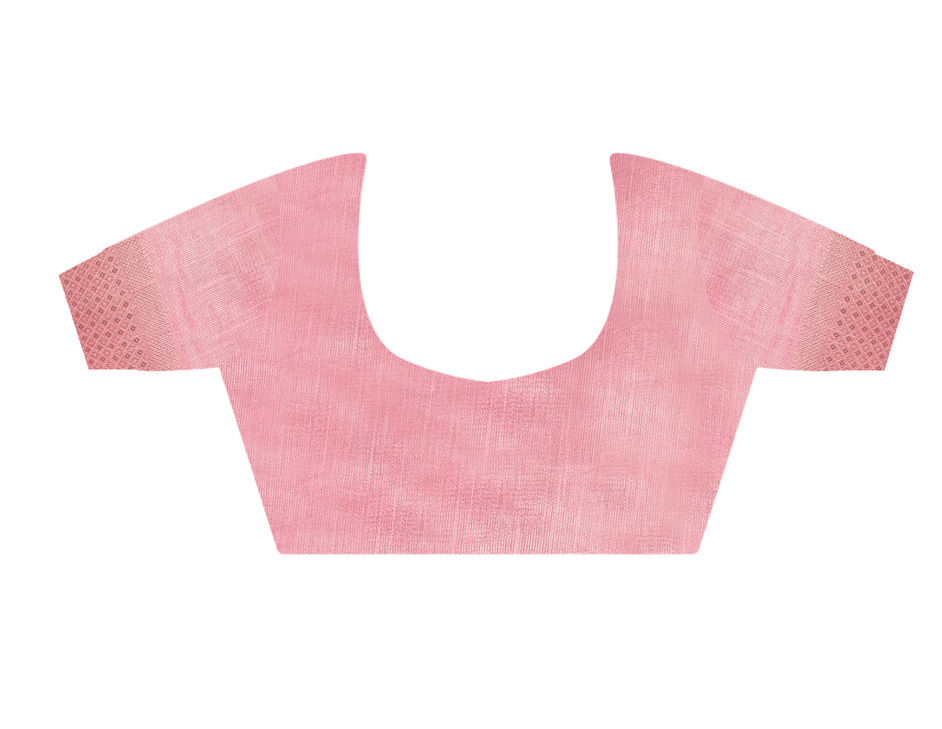 Party Wear, Traditional Pink and Majenta color Linen fabric Saree : 1949193