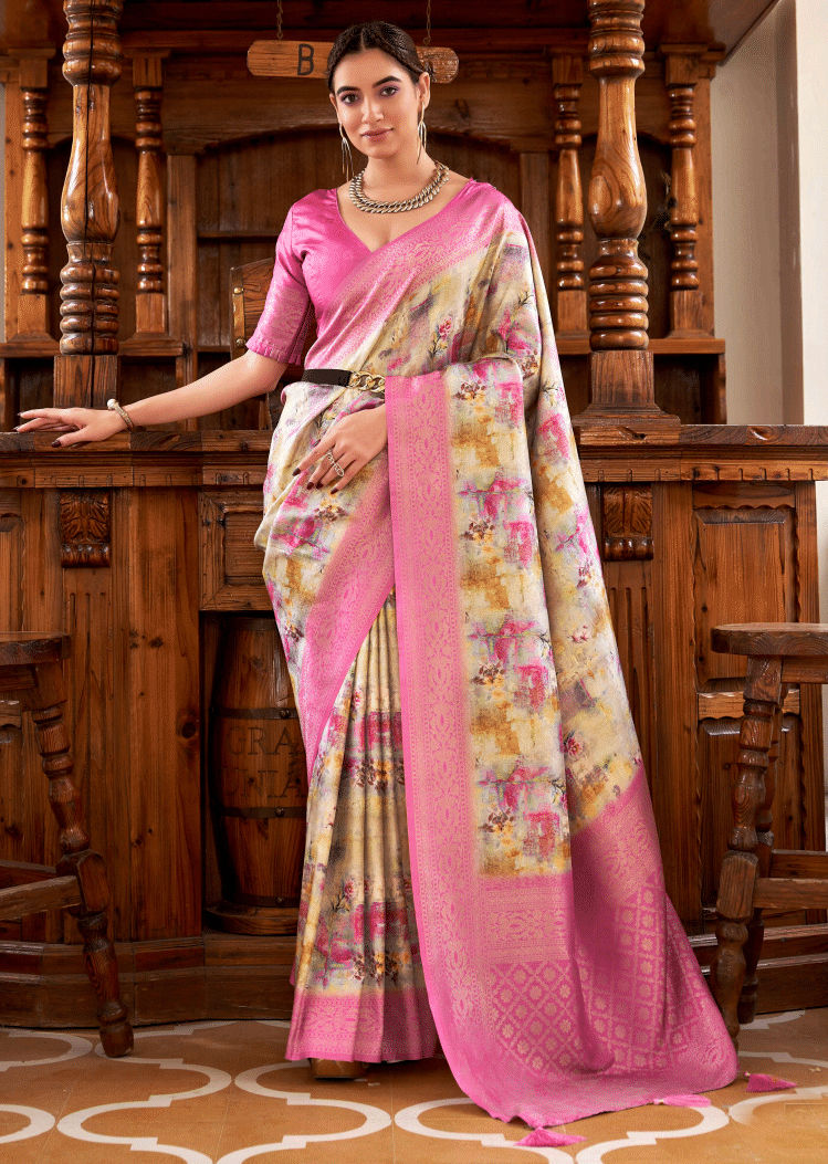 Festive, Traditional Multicolor color Naylon Silk fabric Saree : 1949504
