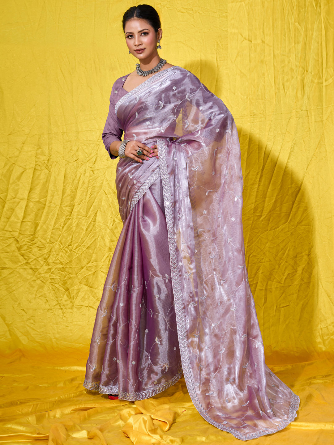 Festive, Traditional Purple and Violet color Art Silk fabric Saree ...