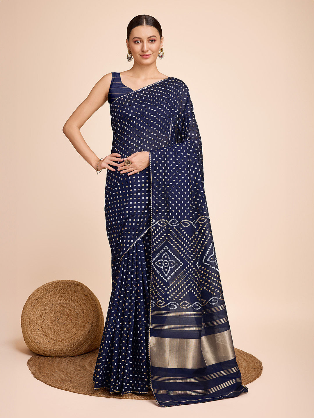 Festive, Traditional Blue color Cotton fabric Saree : 1955457
