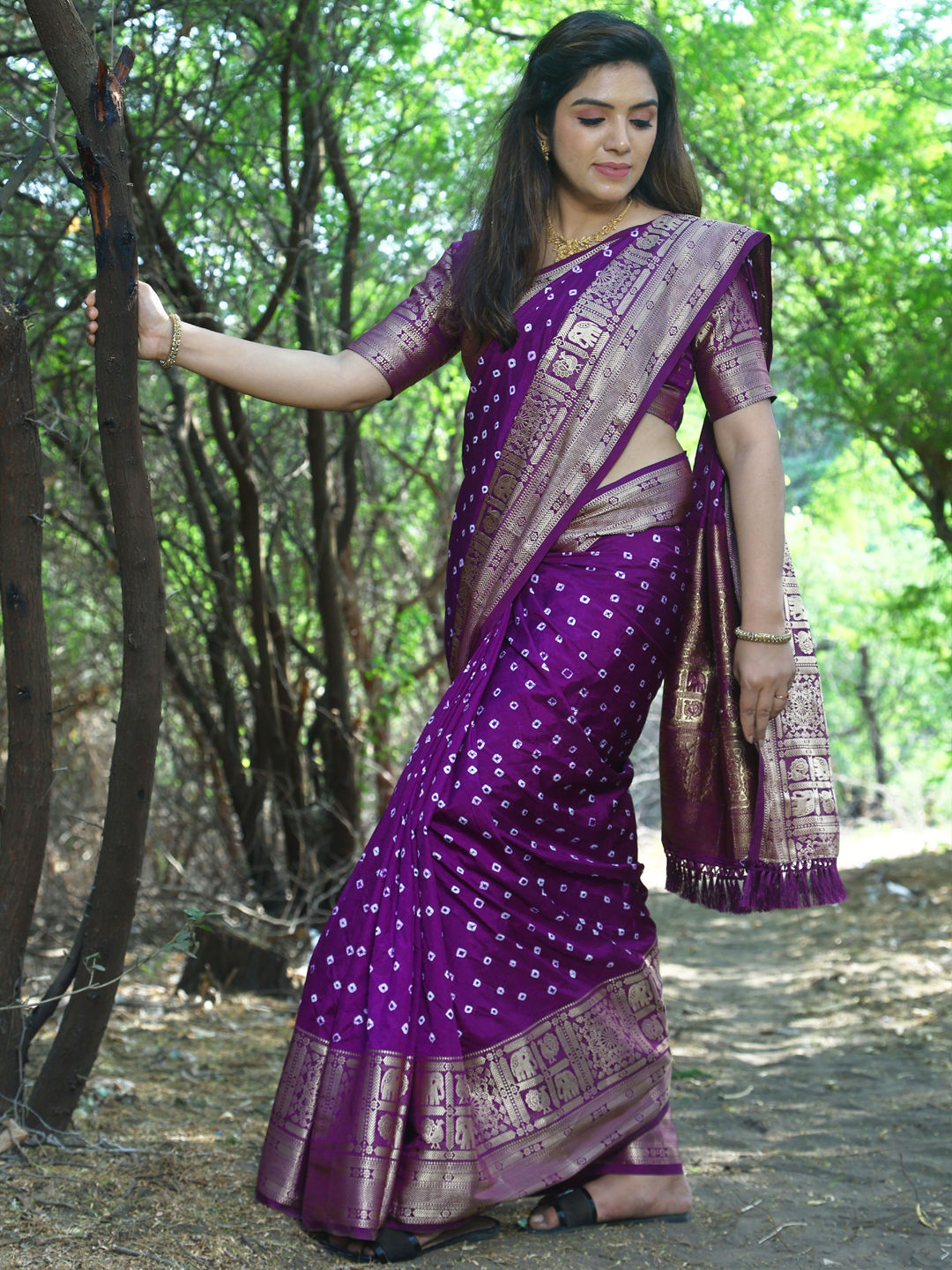 Festive, Party Wear, Traditional Purple and Violet color Kanjeevaram ...
