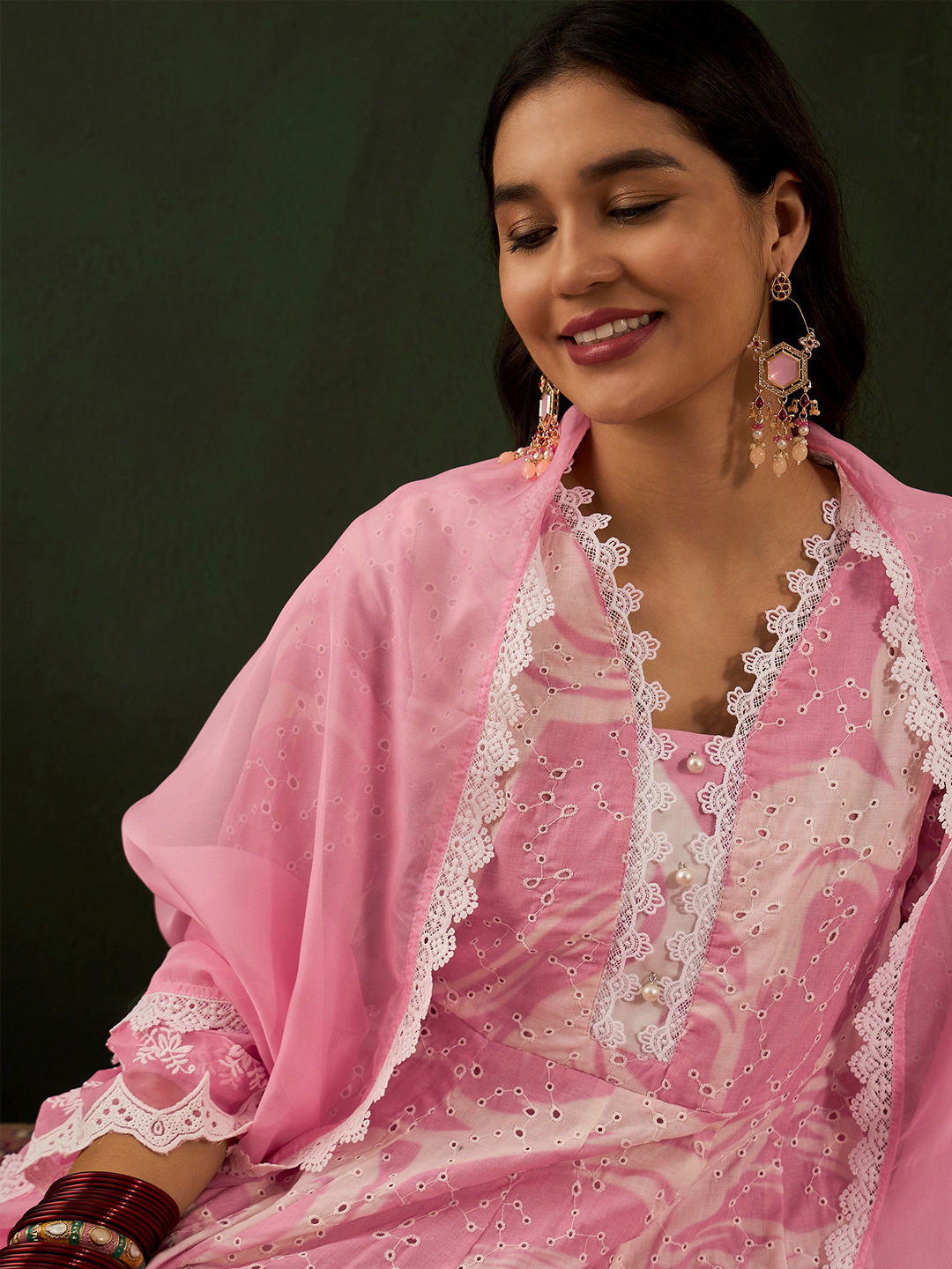 Festive, Reception, Wedding Pink and Majenta color Blended Cotton ...