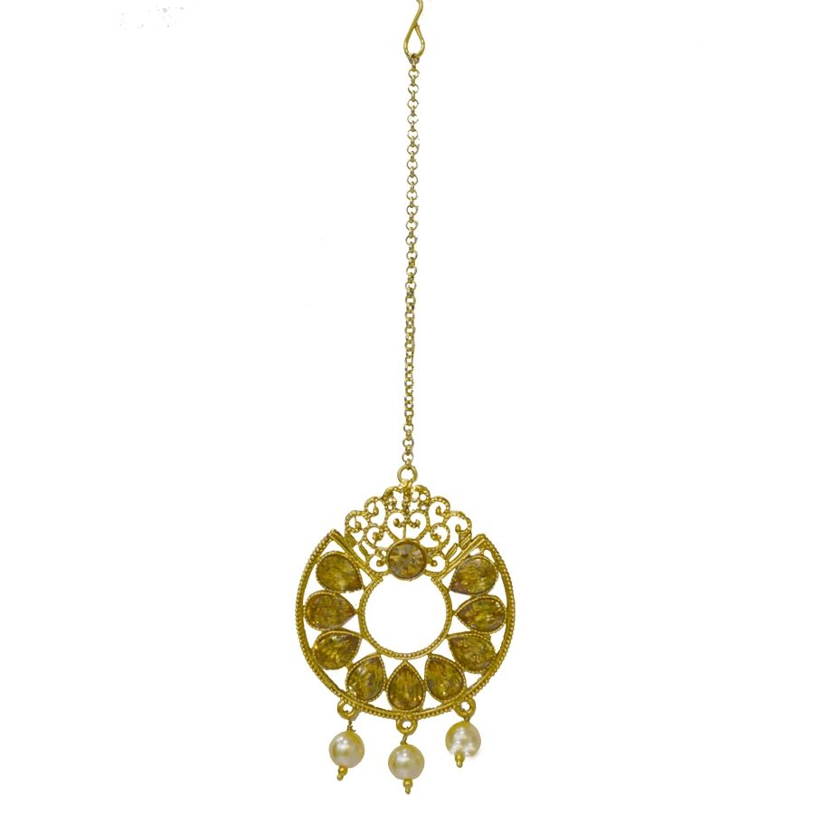 1541983: Gold color Brass metal Mang Tikka