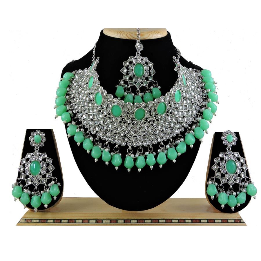 Green color Metal Alloy metal Necklace : 1839375