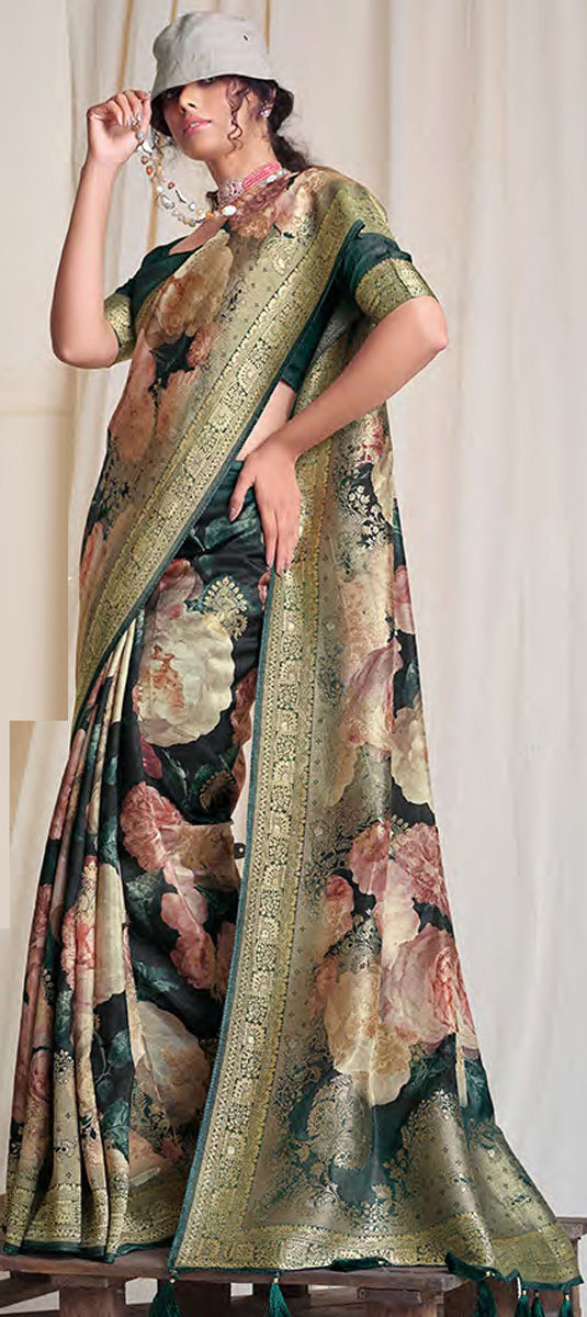 Festive, Traditional, Wedding Multicolor color Silk fabric Saree : 1947395
