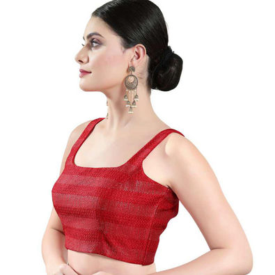 Party Wear Red and Maroon color Brocade fabric Blouse : 1925873