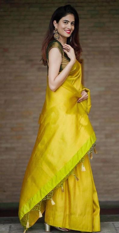 Traditional Yellow color Art Silk, Silk fabric Saree : 1864973