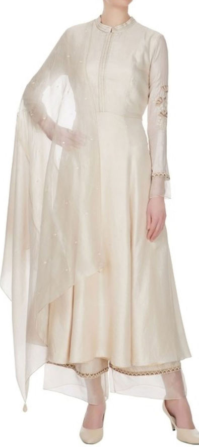 Festive, Party Wear, Reception White and Off White color Silk cotton ...