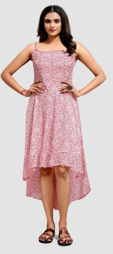 Casual Red and Maroon color Chiffon fabric Dress : 1845251