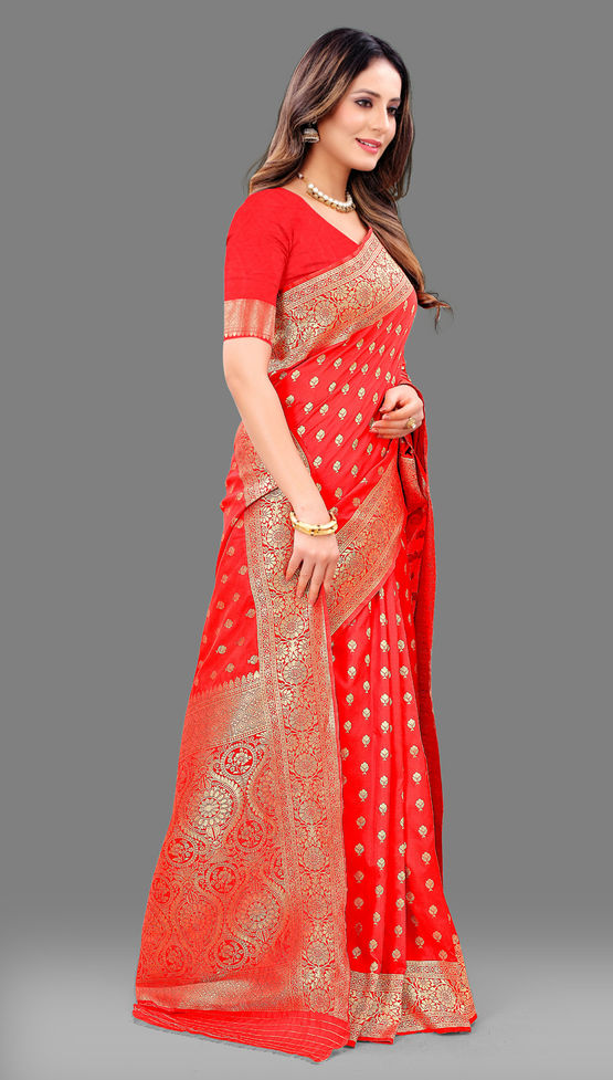 Festive, Traditional Red and Maroon color Art Silk fabric Saree : 1943818